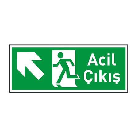 Acil Çıkış Sol Yukarı Ok Fotolümenli Acil Çıkış Levhası - EKŞİOĞLU